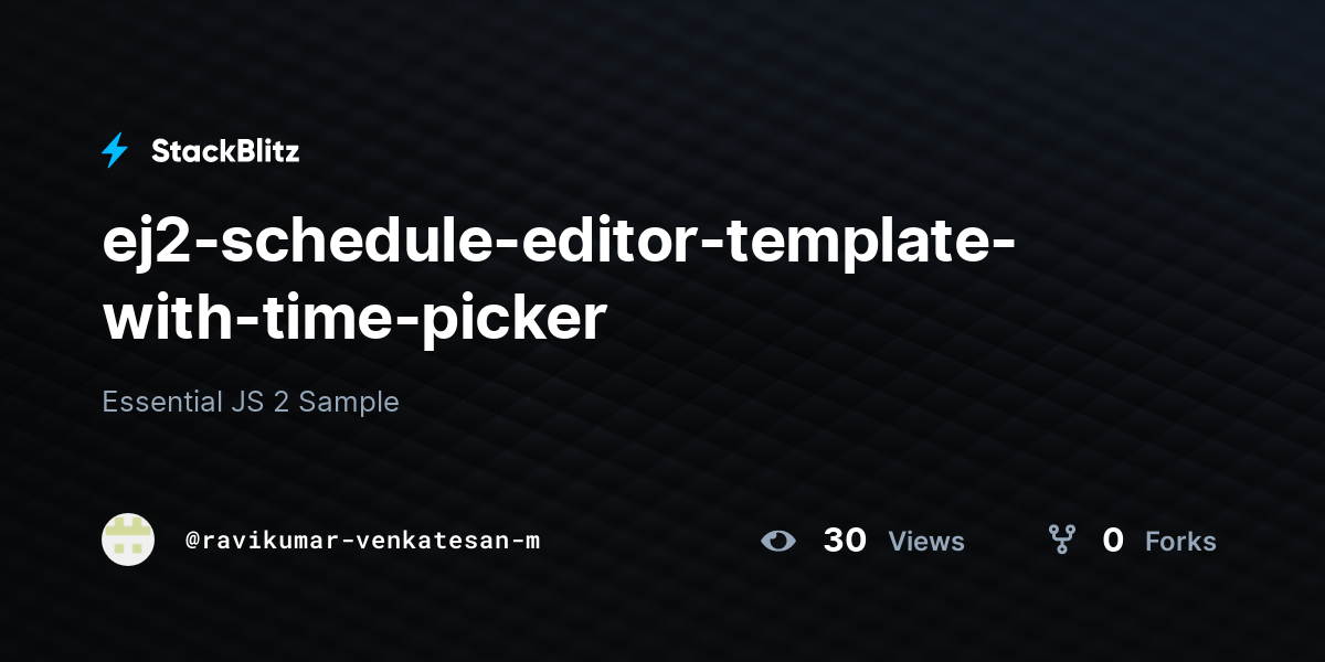 ej2-schedule-editor-template-with-time-picker - StackBlitz