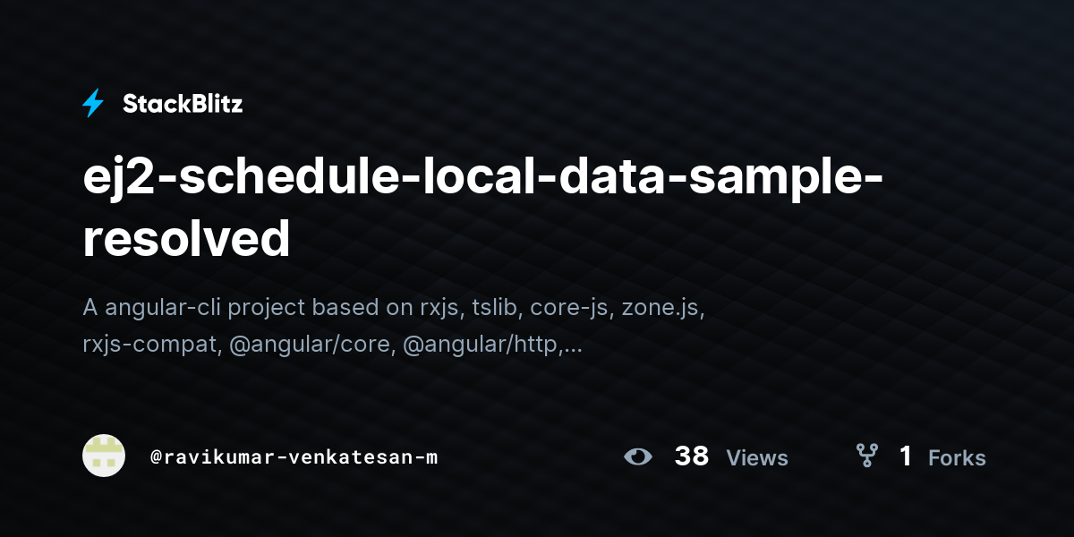 Ej2 Schedule Local Data Sample Resolved Stackblitz