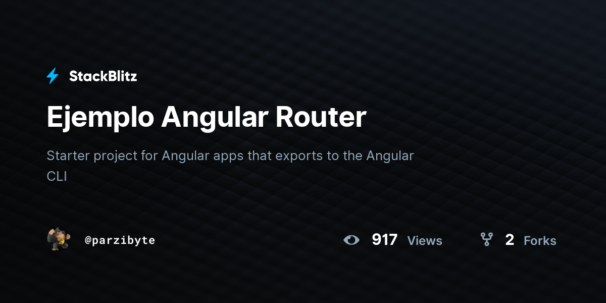 Ejemplo Angular Router - StackBlitz Ejemplo Angular Router - StackBlitz