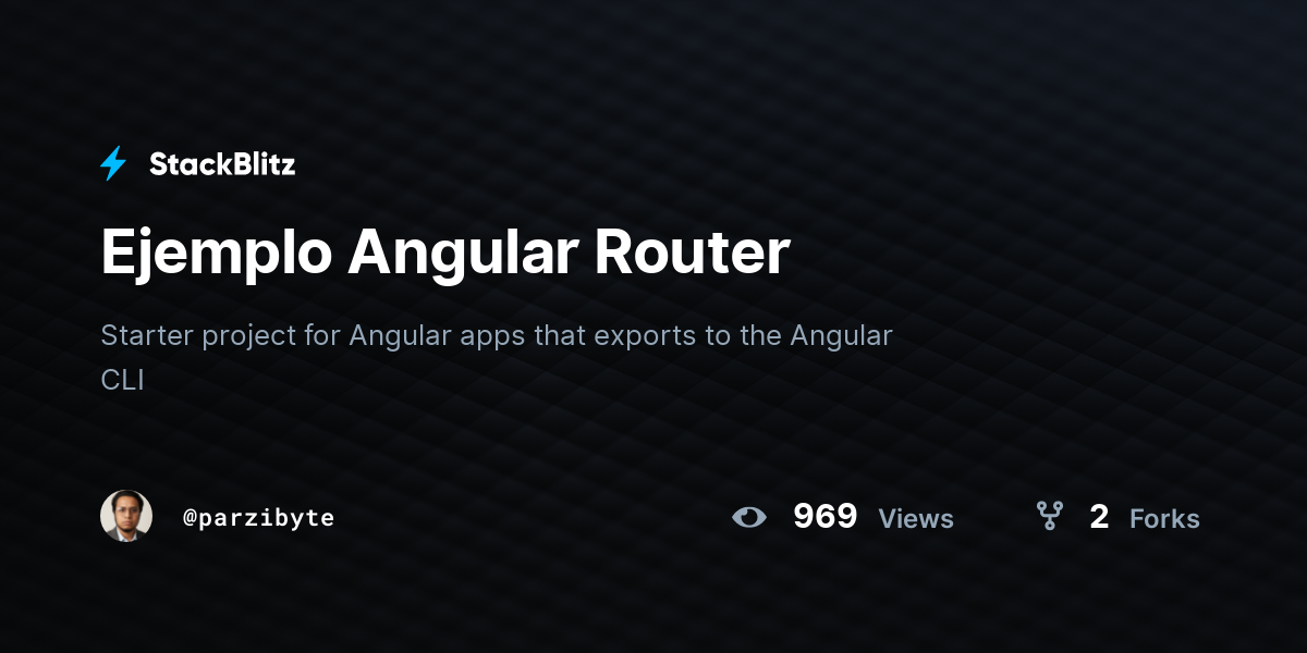 Ejemplo Angular Router Stackblitz