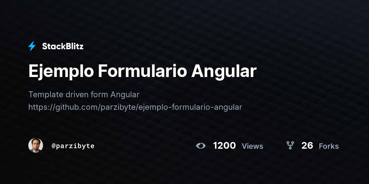Ejemplo Formulario Angular - StackBlitz