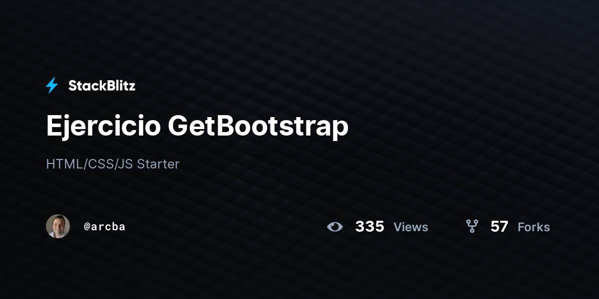 Ejercicio GetBootstrap - StackBlitz