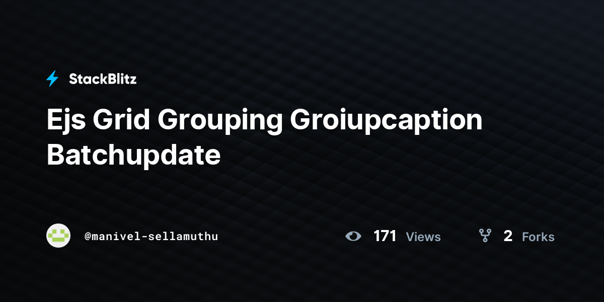 Ejs Grid Grouping Groiupcaption Batchupdate - StackBlitz Ejs Grid Grouping Groiupcaption Batchupdate - StackBlitz