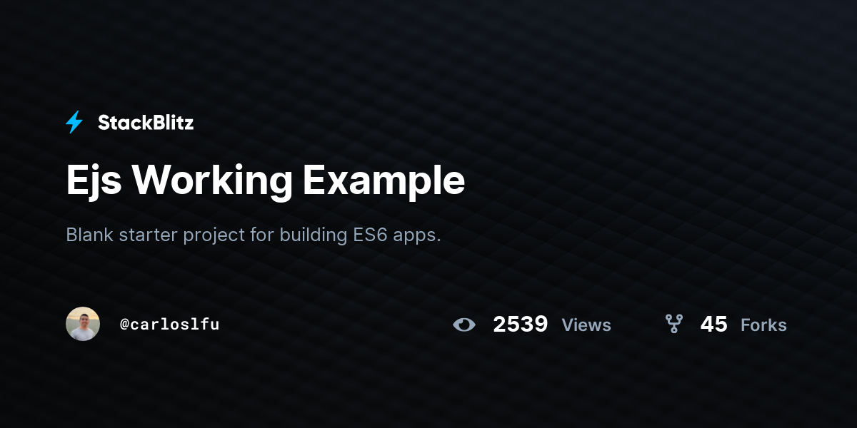 Ejs Working Example - StackBlitz Ejs Working Example - StackBlitz