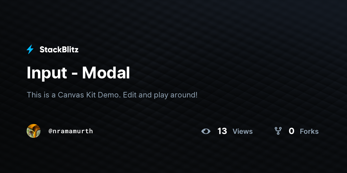 Input - Modal - StackBlitz