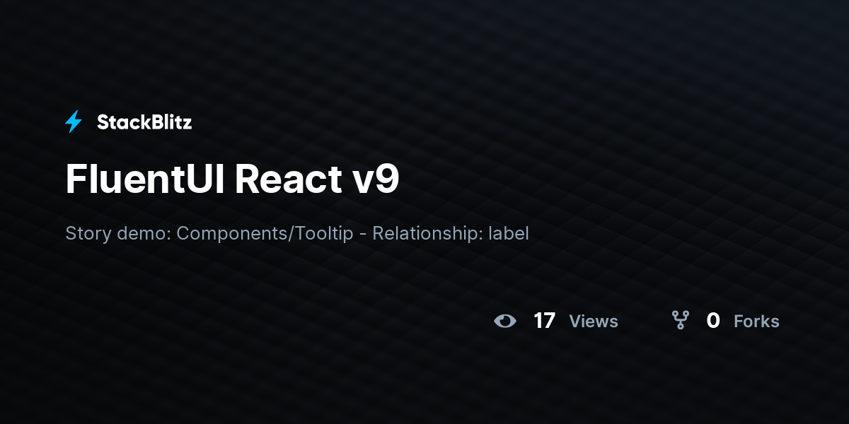 FluentUI React v9 - StackBlitz