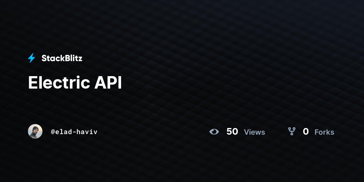Electric API - StackBlitz