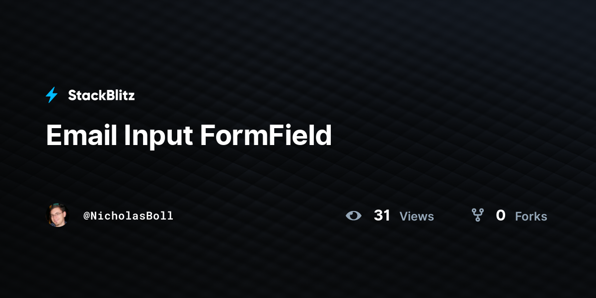 Email Input FormField - StackBlitz