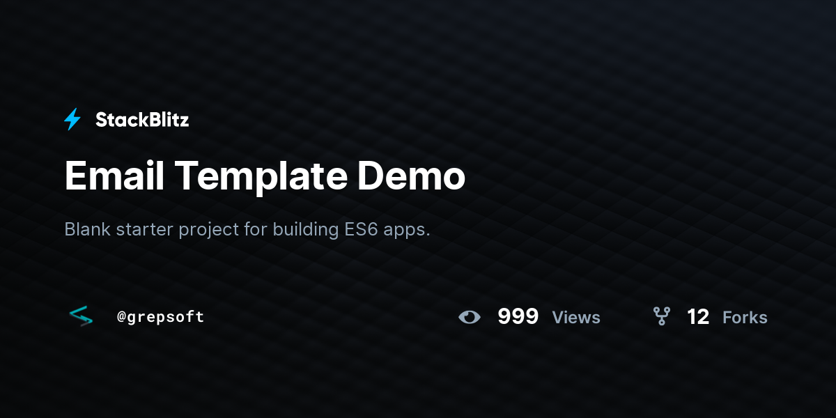 Email Template Demo - StackBlitz