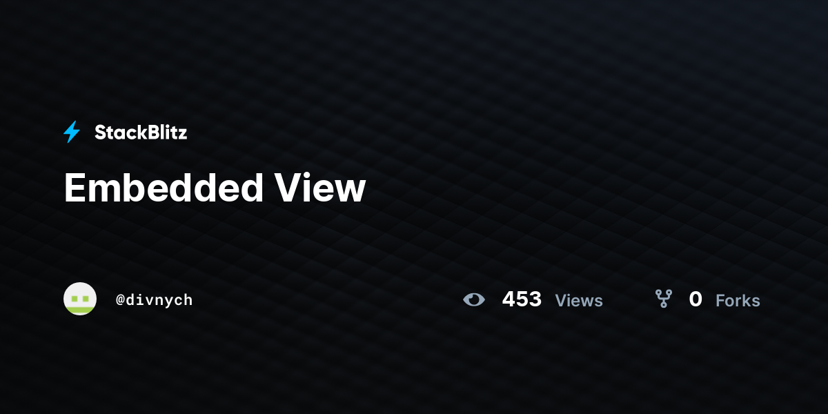 Embedded View - StackBlitz