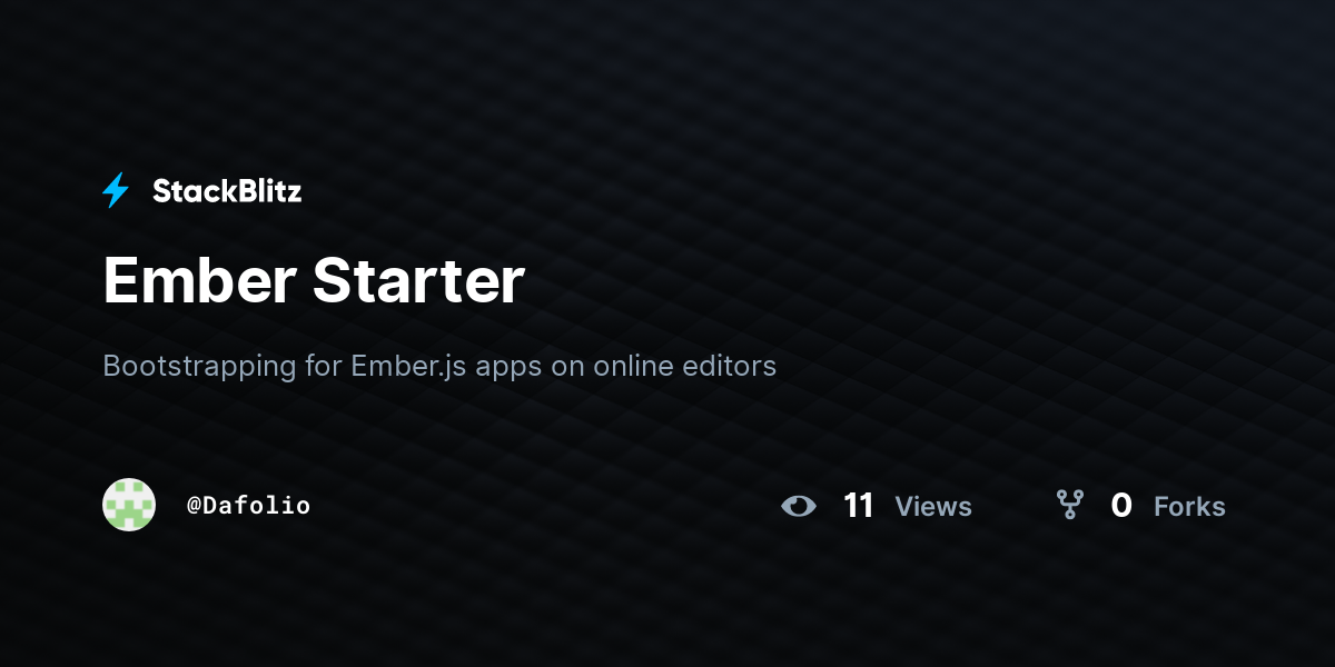 Ember Starter - StackBlitz Ember Starter - StackBlitz