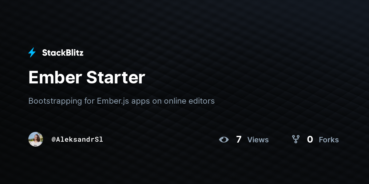 Ember Starter - StackBlitz Ember Starter - StackBlitz