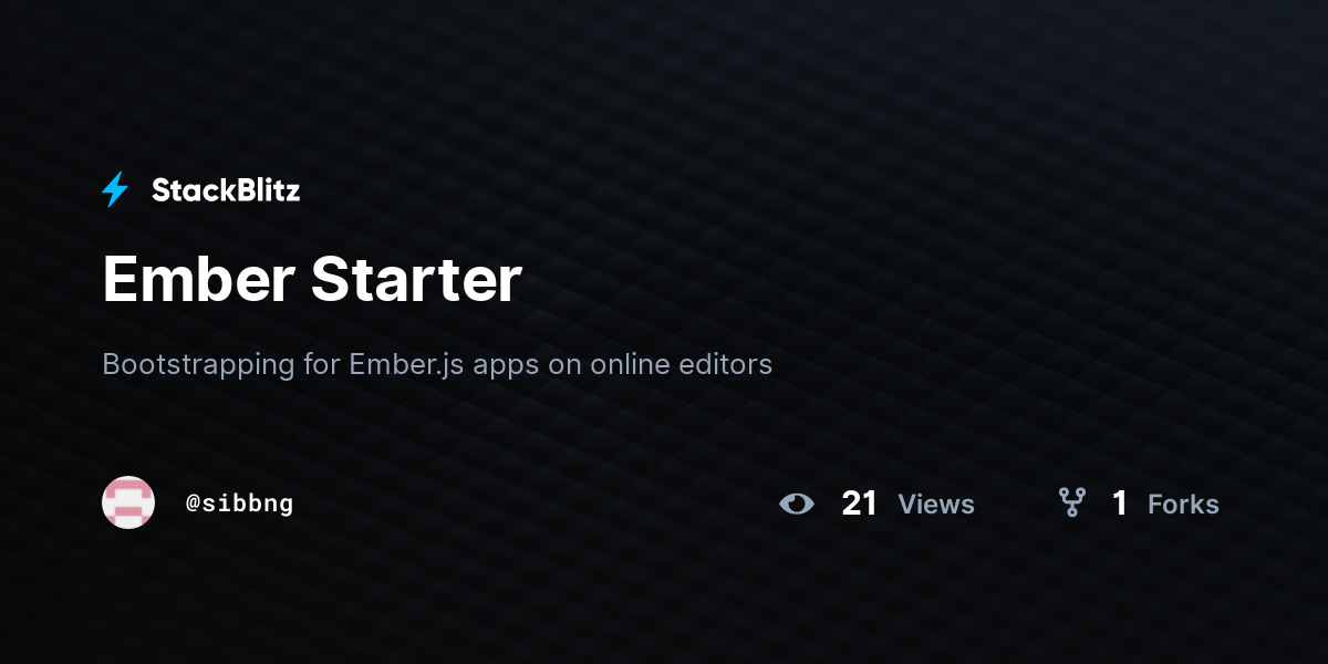 Ember Starter - StackBlitz Ember Starter - StackBlitz