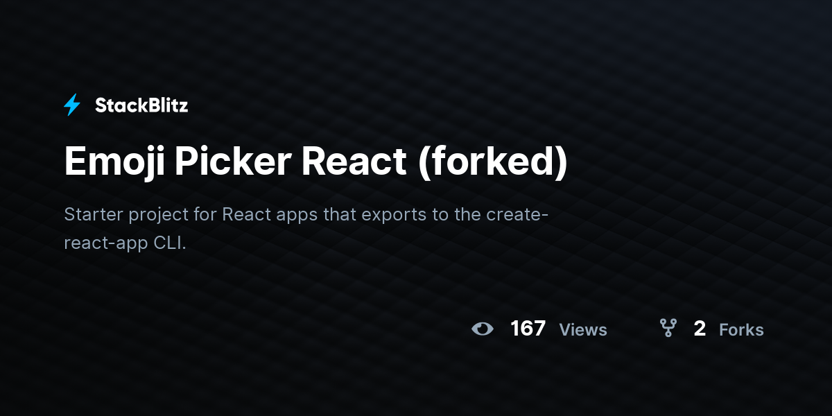 Emoji Picker React (forked) - StackBlitz