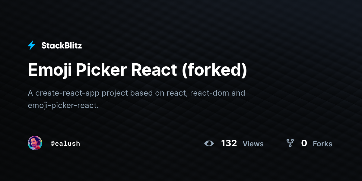 Emoji Picker React (forked) - StackBlitz