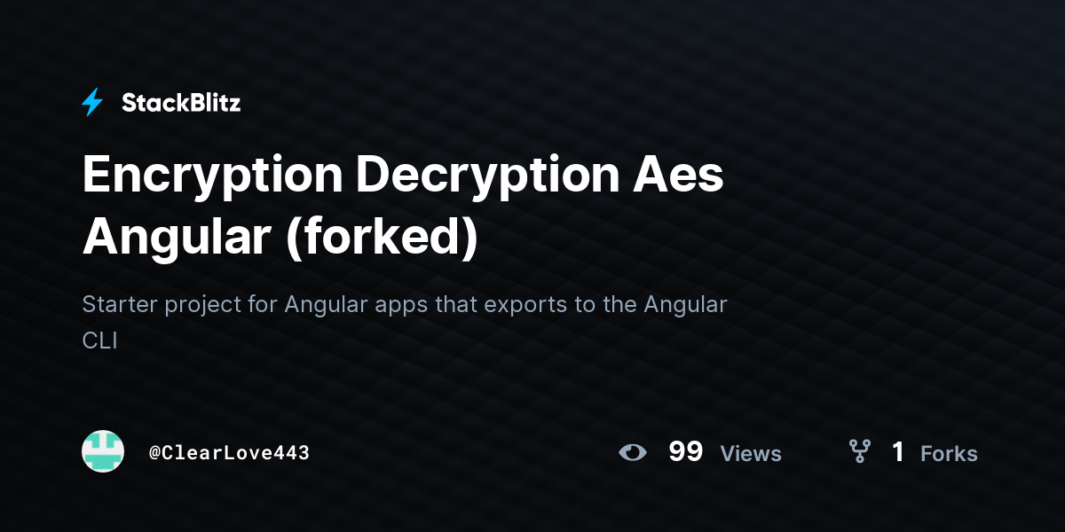Encryption Decryption Aes Angular Forked Stackblitz