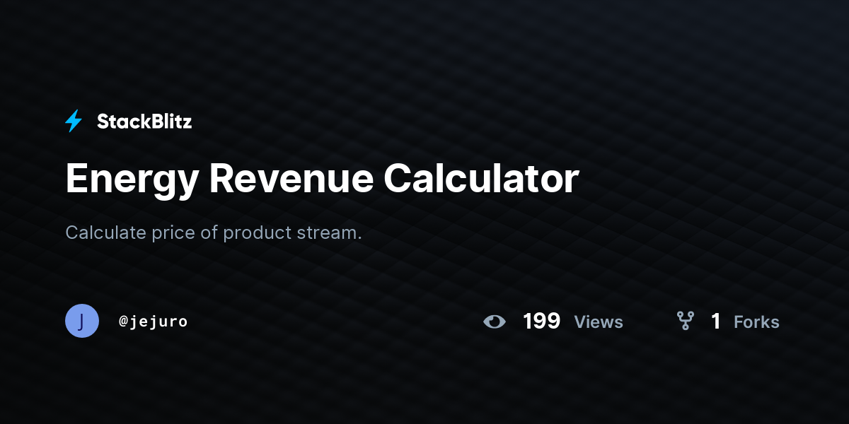 Energy Revenue Calculator - StackBlitz Energy Revenue Calculator - StackBlitz