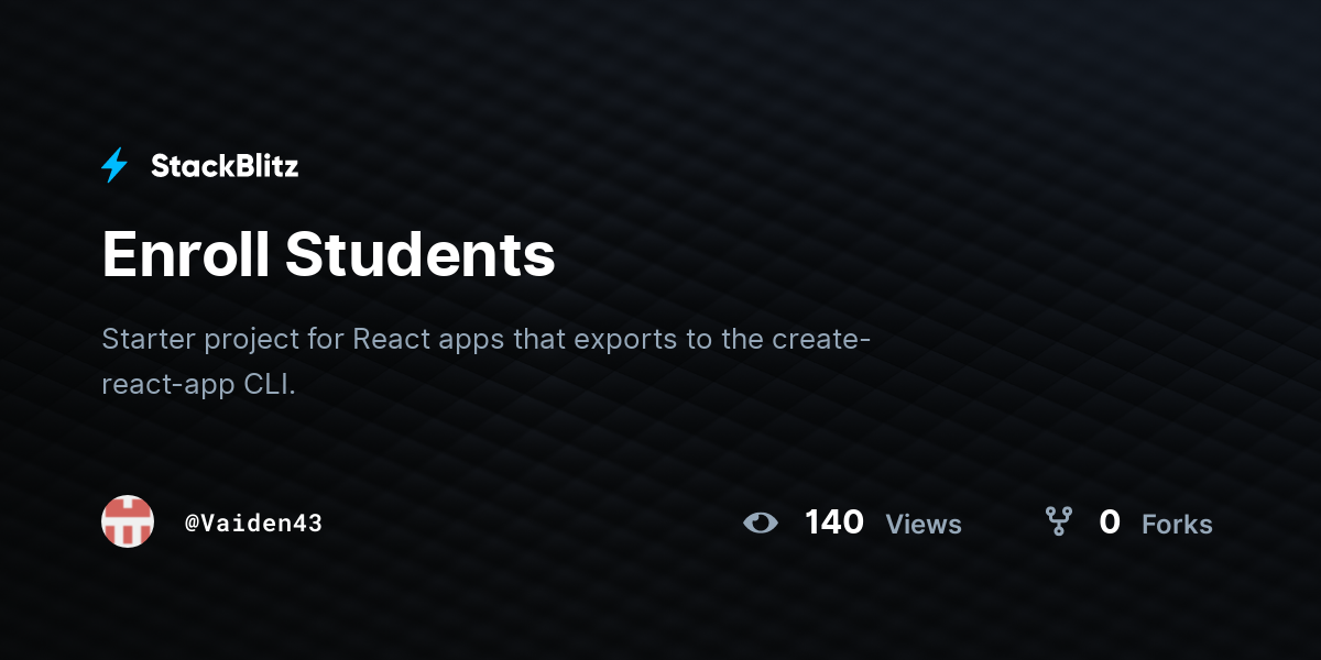 Enroll Students - StackBlitz