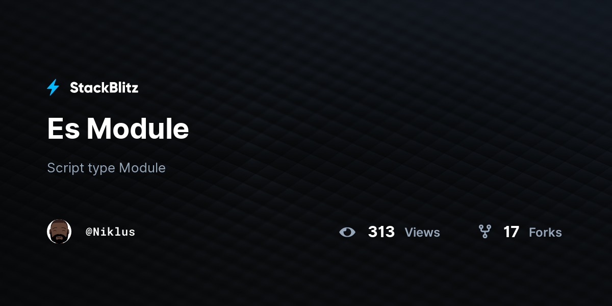 Es Module - StackBlitz