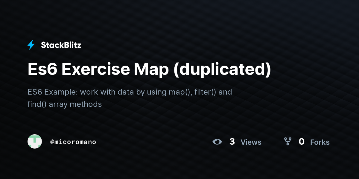 Es6 Exercise Map Duplicated Stackblitz