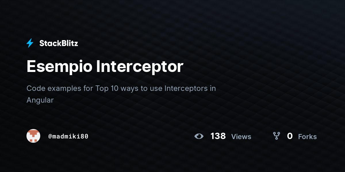 Esempio Interceptor Stackblitz