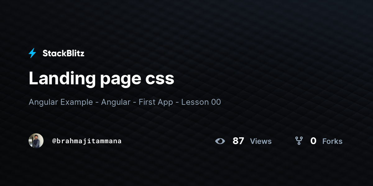 Landing page css - StackBlitz
