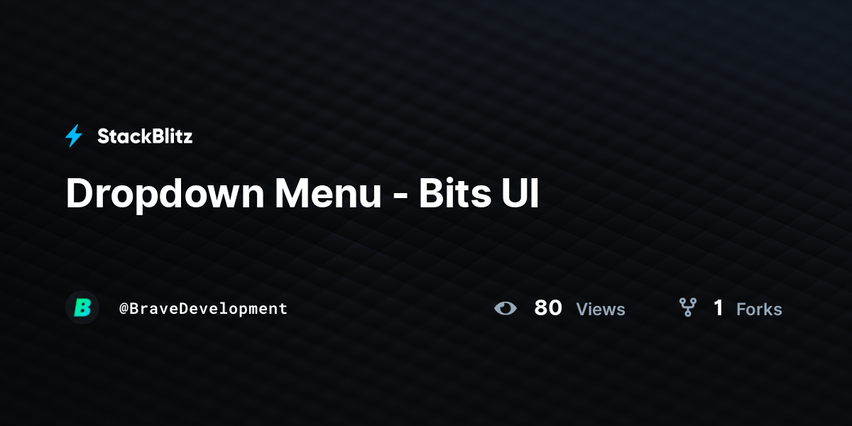 Dropdown Menu - Bits UI - StackBlitz