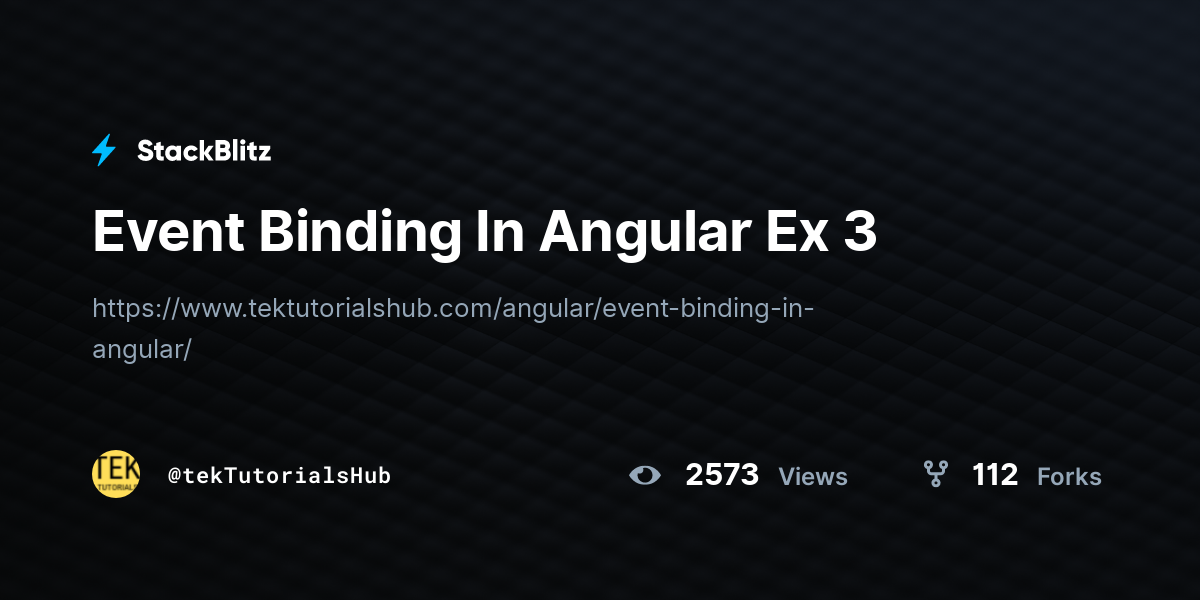 Event Binding In Angular Ex 3 - StackBlitz