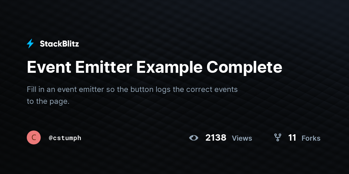 Event Emitter Example Complete - StackBlitz Event Emitter Example Complete - StackBlitz