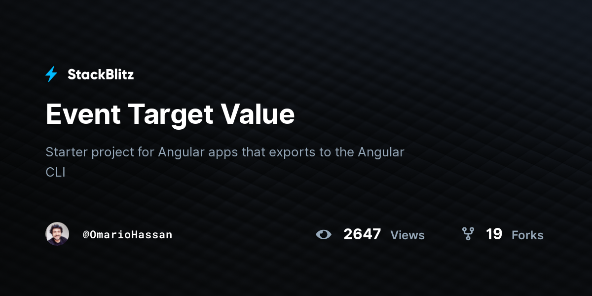 Event Target Value - StackBlitz