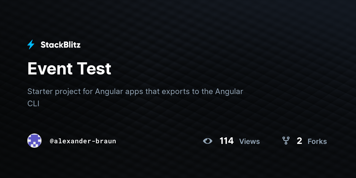 Event Test Stackblitz