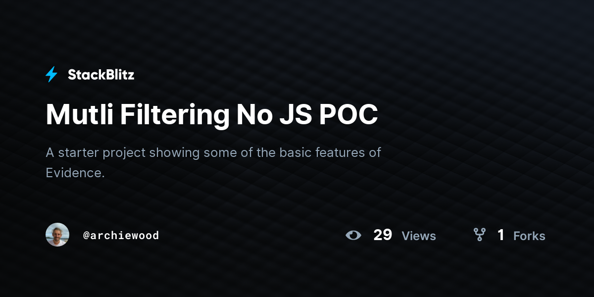 Mutli Filtering No JS POC - StackBlitz