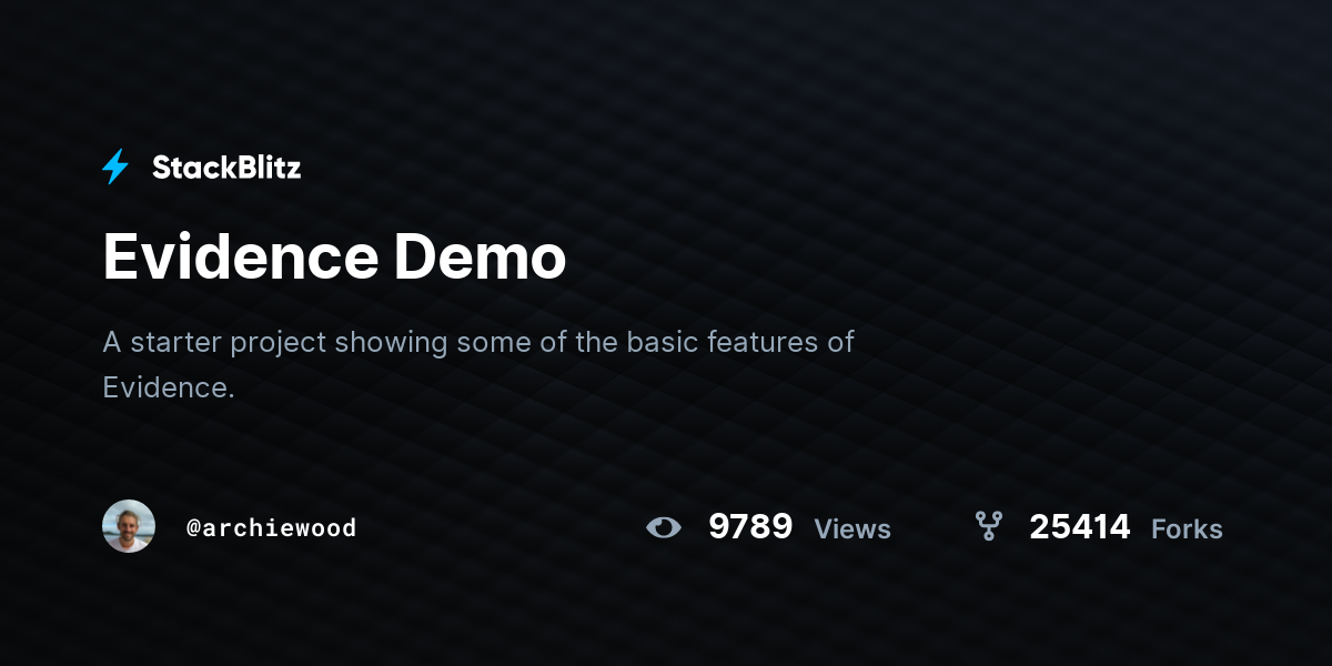 Evidence Demo - StackBlitz