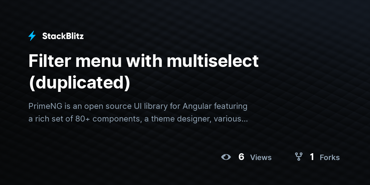 Filter menu with multiselect (duplicated) - StackBlitz