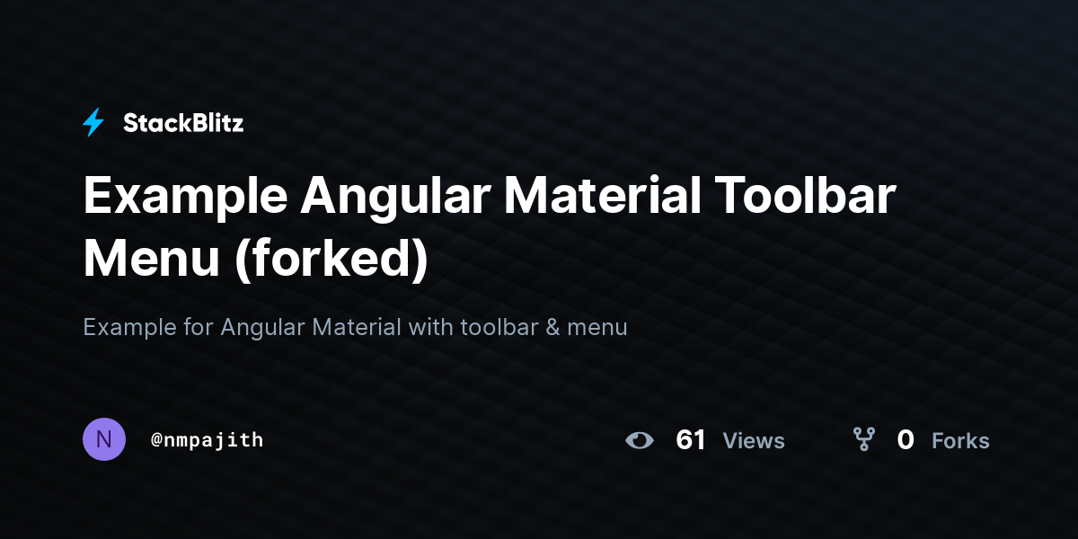 Example Angular Material Toolbar Menu (forked) - StackBlitz