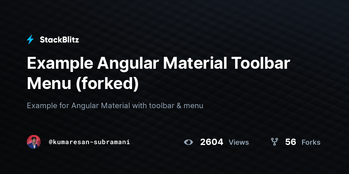 Example Angular Material Toolbar Menu (forked) - StackBlitz