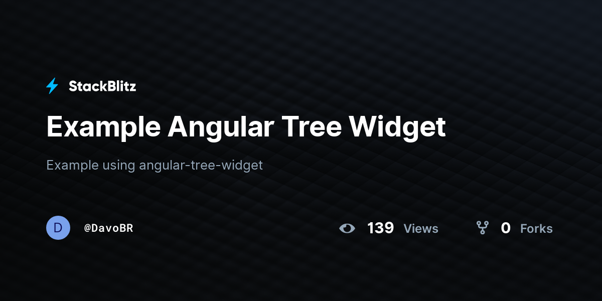 Example Angular Tree Widget - StackBlitz