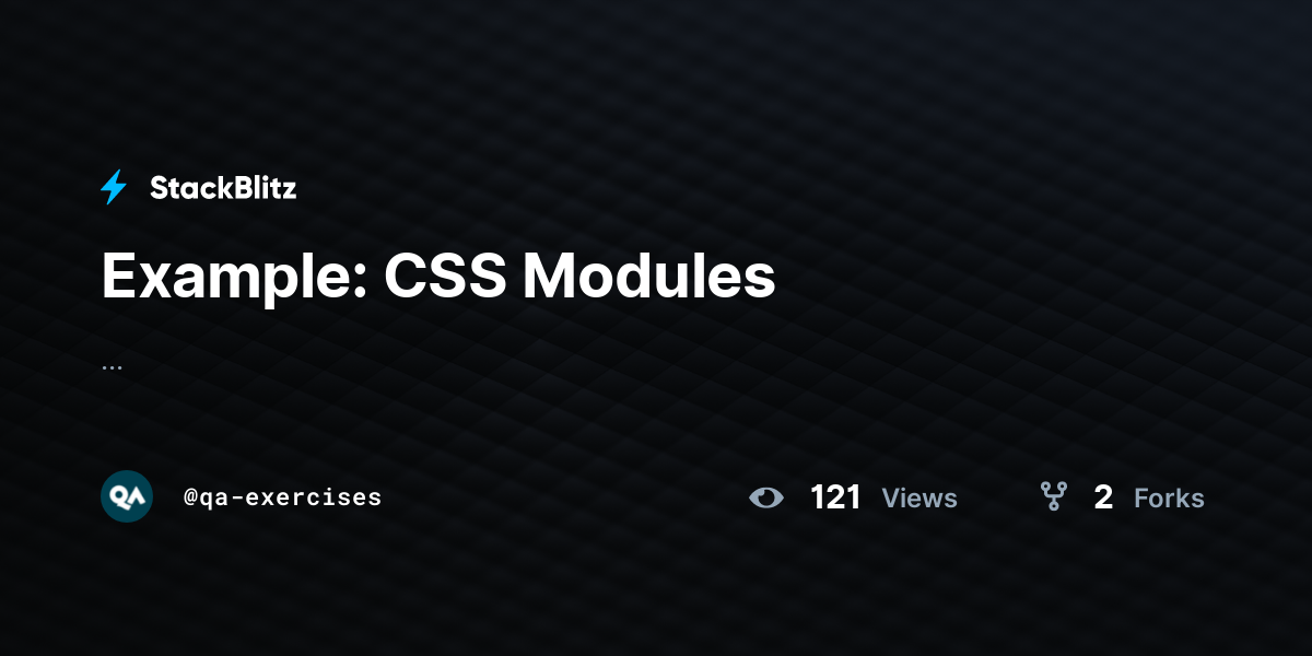 Example: CSS Modules - StackBlitz