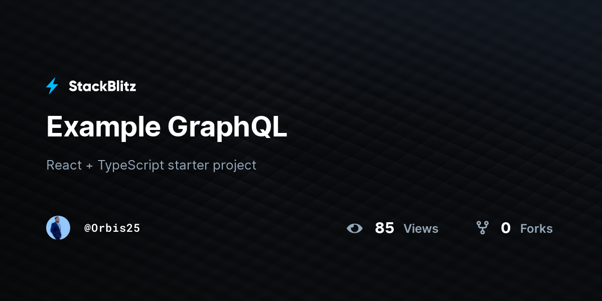 Example GraphQL - StackBlitz