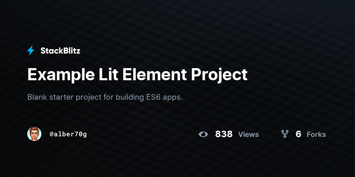 Example Lit Element Project - StackBlitz
