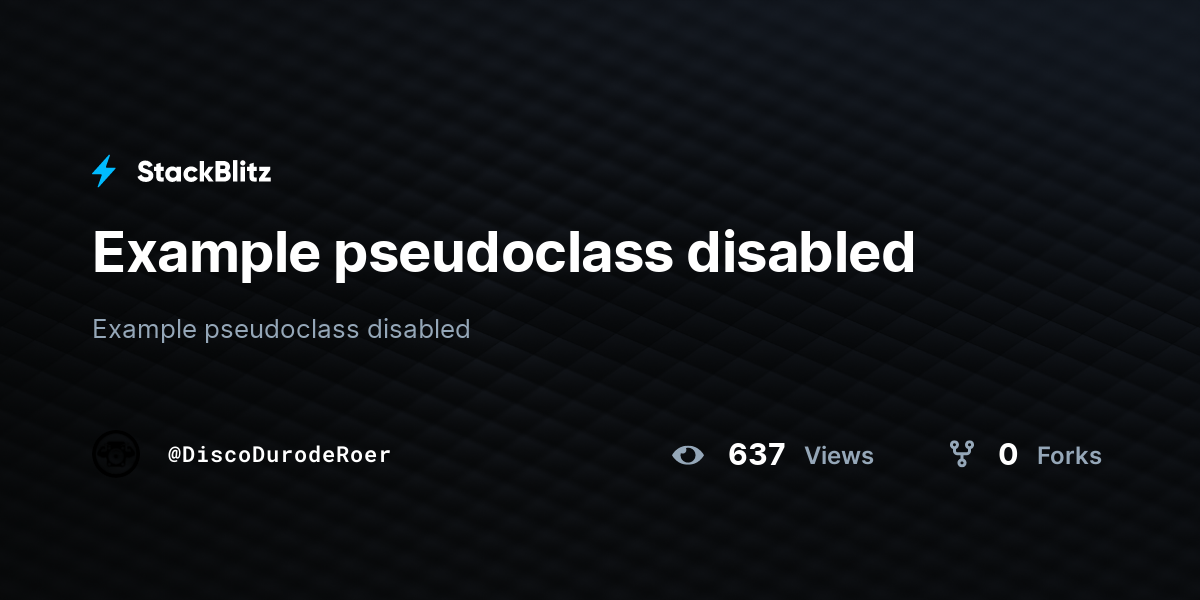 Example pseudoclass disabled - StackBlitz