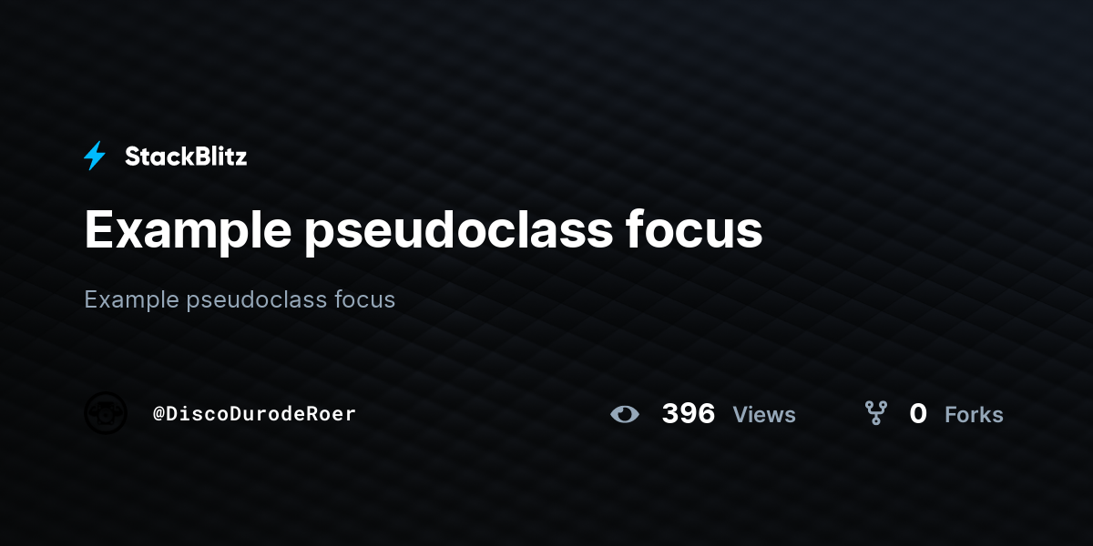 Example pseudoclass focus - StackBlitz Example pseudoclass focus - StackBlitz