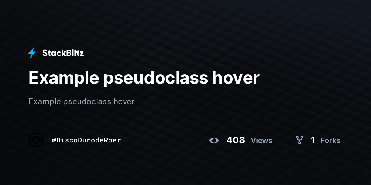 Example pseudoclass hover - StackBlitz Example pseudoclass hover - StackBlitz