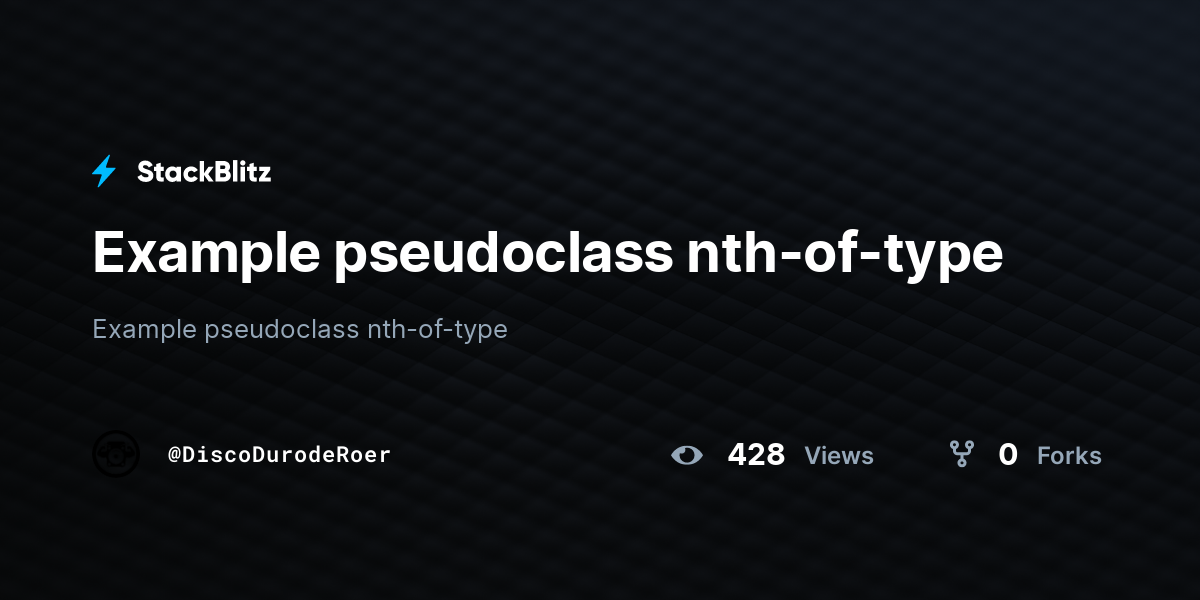 Example pseudoclass nth-of-type - StackBlitz