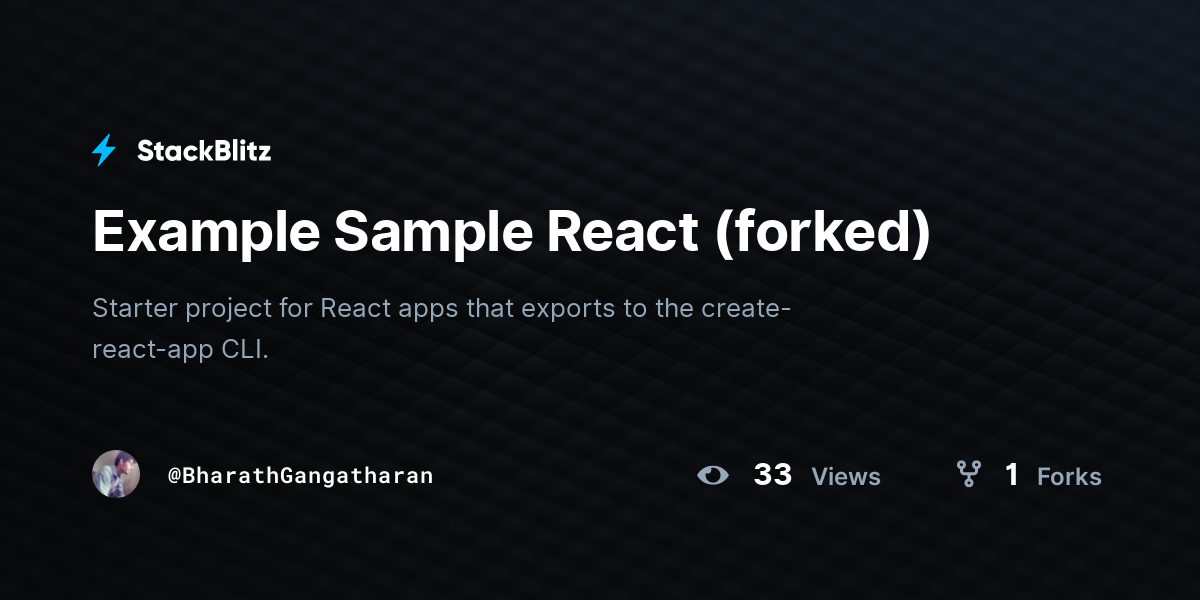 Example Sample React (forked) - StackBlitz