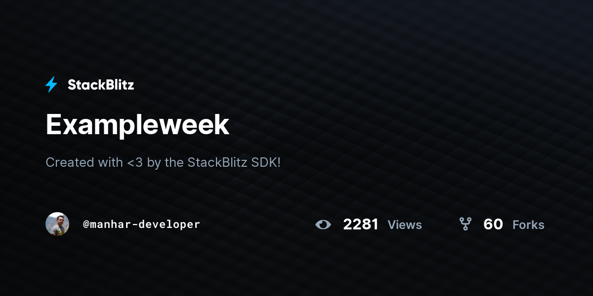 Exampleweek - StackBlitz