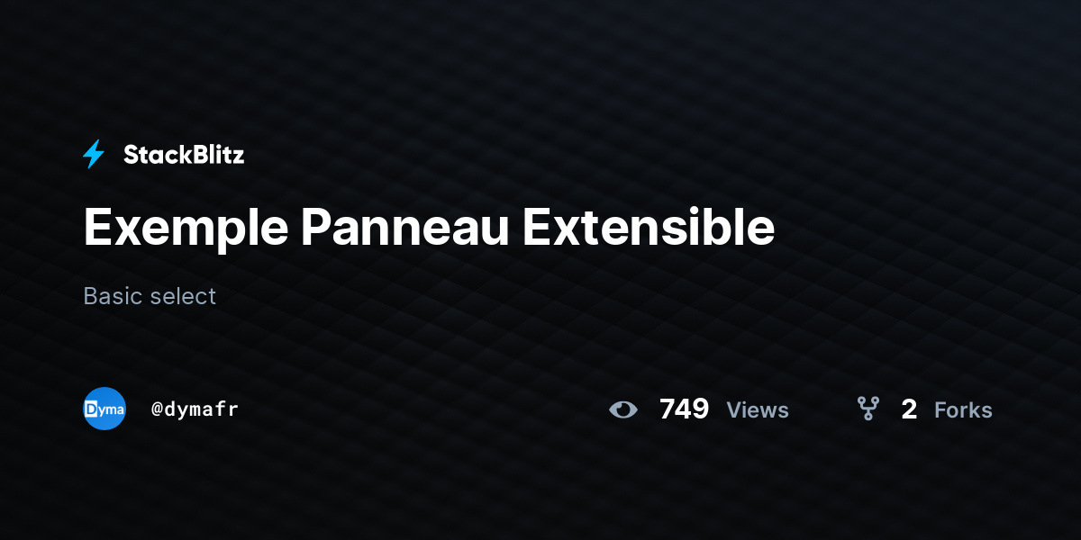 Exemple Panneau Extensible - StackBlitz