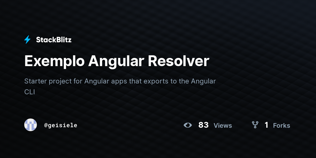 Exemplo Angular Resolver - StackBlitz