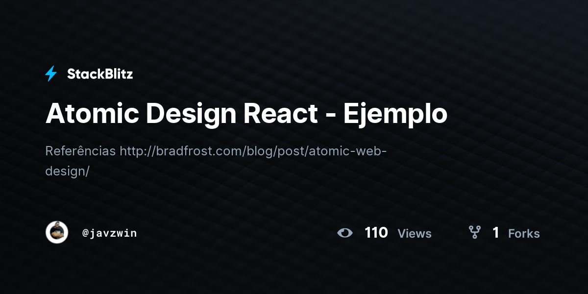 Atomic Design React Ejemplo Stackblitz