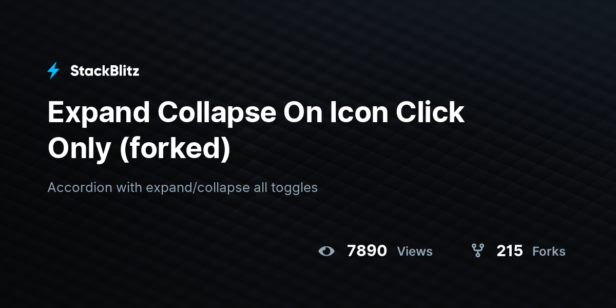 Expand Collapse On Icon Click Only (forked) - StackBlitz